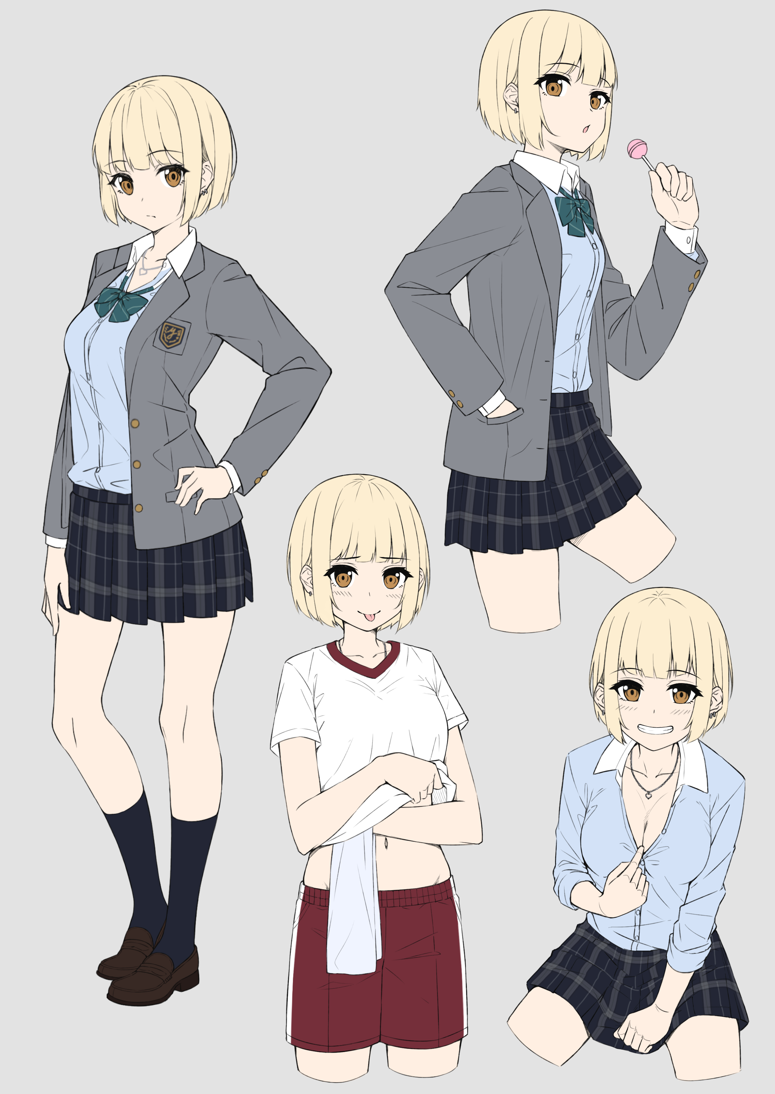 Ochiai Miyabi Cleavage Gym Uniform Open Shirt Seifuku Shirt Lift